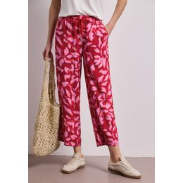 Street One Damen 7/8-Hose "Style Emee", rot, Gr. 34, bedruckt, Web, Obermaterial: 100% Viskose, Hosen, bedruckt, mit Taschen, weites Bein