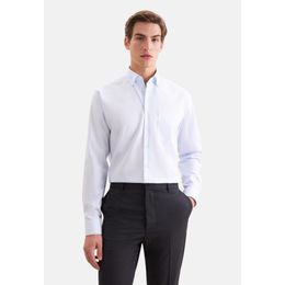 Seidensticker Herren Businesshemd "Schwarze Rose", wei&szlig;, Gr. 44, kariert, 100% Baumwolle, Hemden, Regular 1/1 Button-Down-Kragen Karo