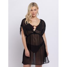 Dorina Damen Kaftan "Sabrina", schwarz, Gr. XL, Chiffon, Obermaterial: 100% Viskose, Blusen, tiefer V-Ausschnitt