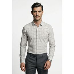 JOOP! JOOP Herren Langarmhemd "Pio", beige, Gr. 41, gemustert, mehrfarbig, Web, Obermaterial: 97% Baumwolle, 3% Elasthan, Hemden, Regular fit mit