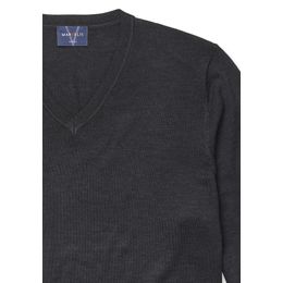 MARVELIS Herren V-Ausschnitt-Pulloverschwarz, Gr. M, Strick, Obermaterial: 100% Schurwolle, Pullover