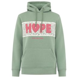 Zwillingsherz Damen Hoodie ""HOPE Spitze""iceberg gr&uuml;n, Gr. S, Sweatware, Obermaterial: 50% Baumwolle, 50% Polyester, Sweatshirts, Kapuze mit Kordel,