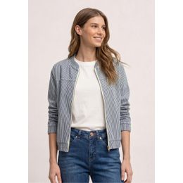 Street One Damen Jeansjacke, blau, Gr. 40, gestreift, Jeans, 99% Baumwolle, 1% Elasthan, Jacken, im Streifen-Design
