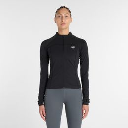 New Balance Damen Trainingsjacke "NB HARMONY FITTED FULL ZIP", schwarz, Gr. S, Obermaterial: 74% Polyester, 26% Elasthan, Jacken, sportlicher Stil,