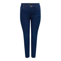 Only CARMAKOMA Damen Skinny-fit-Jeans "CARSNOW HW STRETCH SKINNY PIM655 NOOS", blau, Gr. 44, unifarben, Denim/Jeans, Obermaterial: 65% Baumwolle, 18%