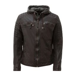 RICANO Herren Bikerjacke "Lederjacke 12815 Hood", braun, Gr. XXL, Obermaterial: 100% Lammnappaleder LANA. Futter: 100% Baumwolle CO., Jacken,