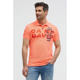 CAMP DAVID Herren Poloshirt, orange, Gr. XXXL, bedruckt, Piqu&eacute;, Material: 100% Baumwolle, Shirts, aus Baumwolle
