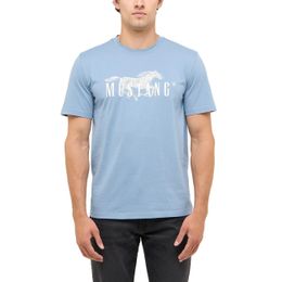 Mustang Herren Kurzarmshirt "Herren Style Austin", blau, Gr. L, Jersey, 100% Baumwolle, Shirts