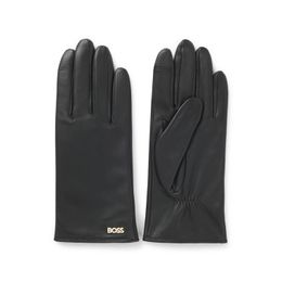 BOSS Damen Lederhandschuhe "Gueen ME"schwarz 002, Gr. 7, unifarben, Leder, Handschuhe, mit Touch Tech Fingertips