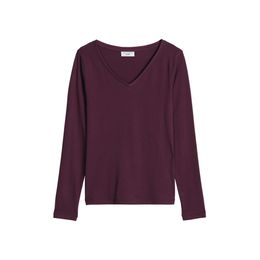 Marc O'Polo Damen Langarmshirt "aus Loose Knit Jersey", lila, Basic, Gr. M, MARC O'POLO DENIM, unifarben, Obermaterial: 100% Baumwolle, Shirts