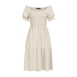 CLOUD 5IVE Damen A-Linien-Kleid "CLOUD 5IVE Off Shoulder Dress", beige, Gr. XXL, unifarben, 95% Polyester, 5% Elasthan, Kleider