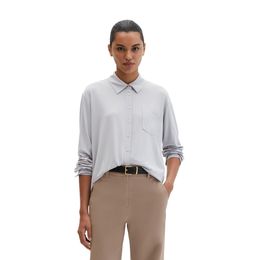 Marc O'Polo MARC O'POLO Damen Blusenshirt "aus LENZING ECOVERO "grau horizon, Gr. L, unifarben, Obermaterial: 94% Viskose, 6% Elasthan, Shirts