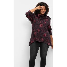 Damen Sweatshirt, lila, Gr. 48, gemustert, 95% Baumwolle, 5% Elasthan, Besatz:100% Baumwolle, Sweatshirts