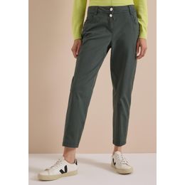 Cecil Damen Stoffhose, gr&uuml;n, Gr. 34, unifarben, Web, 97% Baumwolle, 3% Elasthan, Hosen, 5-Pocket-Style