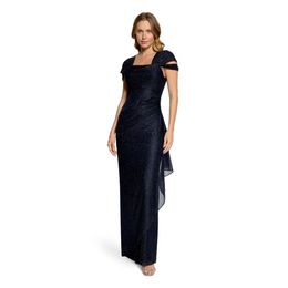 Vera Mont Damen Abendkleid "Damen im Glitzer-Look", blau, Gr. 36, Mesh, Obermaterial: 100% Polyester. Futter: 100% Polyester, Kleider