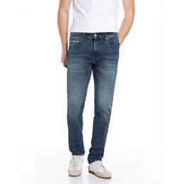 Replay Herren Straight-Jeans "GROVER", blau, Gr. 34, Denim/Jeans, Obermaterial: 94% Baumwolle, 4% Elastomultiester, 2% Elasthan, Jeans, in vielen