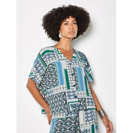 Apricot Damen Klassische Bluse "Folk-Patchwork-Bluse", blau, Gr. 36, gemustert, gewebt, Obermaterial: 90% Viskose LENZING ECOVERO CV LenzEcov. 10%