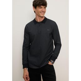 Bruno Banani Herren Poloshirt, schwarz, Gr. XL, meliert, Obermaterial: 85% Baumwolle, 13% Polyester, 2% Elasthan, Shirts, Markante Melange-Struktur