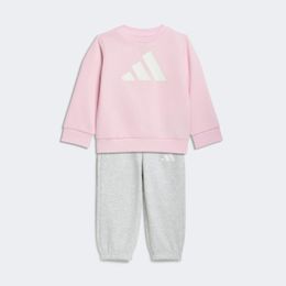 M&auml;dchen Trainingsanzug "ESSENTIALS KIDS"clear pink, wei&szlig;, wei&szlig;, Gr. 98, adidas Sportswear, Obermaterial: 70% Baumwolle, 30% Polyester, Sportanz&uuml;ge,