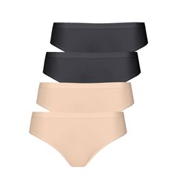 LISCA Damen Slip "4er Pack Damen Slip Kaia", Gr. M, bunt, Obermaterial: 90% Baumwolle CO. 10% Elasthan EL., Unterhosen