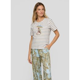 Rabe Damen Print-Shirt "T-Shirt", beige, Gr. 44, gemustert, 95% Baumwolle, 5% Elasthan, Shirts