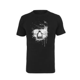 MisterTee Herren T-Shirt "MisterTee Herren Waterpaint Skull Tee", schwarz, Gr. S, unifarben, 100% Baumwolle, Shirts
