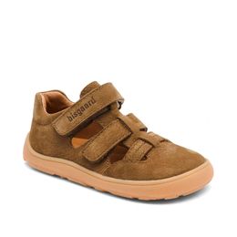 bisgaard Jungen Barfu&szlig;schuh "barefoot floyd", Gr. 25, braun, Leder, Basic, Schuhe, Barfu&szlig;schuh mit Klettverschluss, Gr&ouml;&szlig;enschablone zum Download