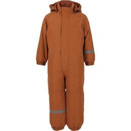 ZIGZAG M&auml;dchen Schneeoverall "Vally", braun, Gr. 128, 100% Polyester, Overalls, mit wasser- und winddichter Membran