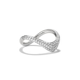 Thomas Sabo Damen Fingerring "Fluid Elegance Ring Pav&eacute;", 56, Silber 925 (recycelt), silber, Silber 925 (recycelt), Fingerringe, mit Zirkonia (synth.)