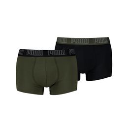 Puma Herren Trunk "Puma MEN EVERYDAY BASIC TRUNKS 2P", Gr. XXL, gr&uuml;n, Jersey, Obermaterial: 95% Baumwolle, 5% Elasthan, Unterhosen