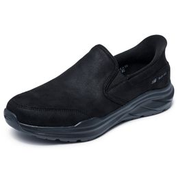 Skechers Herren Slip-On Sneaker "EQUALIZER 6.0-ZORLO", Gr. 40schwarz uni, Textil, Schuhe, Schlupfschuh, Halbschuh, Freizeitschuh, mit Memory Foam,