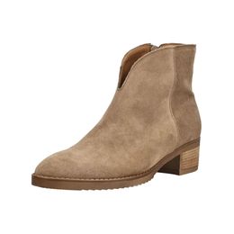 Gabor Damen Stiefelette "Gabor Stiefelette Veloursleder", Gr. 38,5, beige, Veloursleder, Schuhe