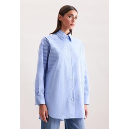 Seidensticker Damen Hemdbluse, blau, Gr. 38, gestreift, 100% Baumwolle, Blusen, 1/1 Kragen Gestreift