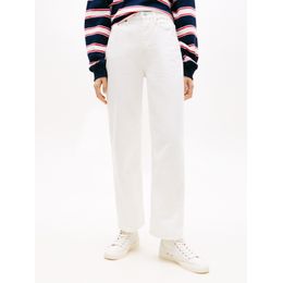 Tommy Jeans Damen Slim-fit-Jeans "LAYLA HR SLIM STR CBF FLG BJ6099", wei&szlig;, Gr. 31, Denim/Jeans, Obermaterial: 100% Baumwolle, Jeans