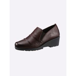 Damen Slipper, Gr. 40, rot, Glattleder, Schuhe