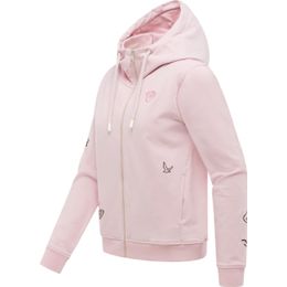 Ragwear Damen Sweatjacke "Parya Embro"hellrosa, Gr. S, Material: 95% Baumwolle, 5% Elasthan, Sweatjacken, Damen Zipper mit Stickereien
