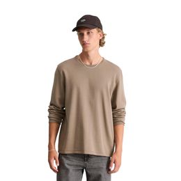 Marc O'Polo Herren Rundhalspullover "aus reiner Bio-Baumwolle"cold taupe, Gr. L, MARC O'POLO DENIM, unifarben, Obermaterial: 100% Baumwolle, Pullover