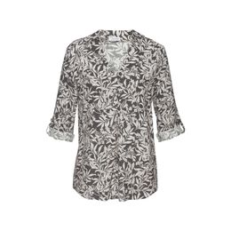 Lascana Damen Schlupfbluseschwarz, creme bedruckt, Gr. 36, bedruckt, Web, Obermaterial: 100% Viskose, Blusen, mit Alloverdruck und 3/4-&Auml;rmeln,