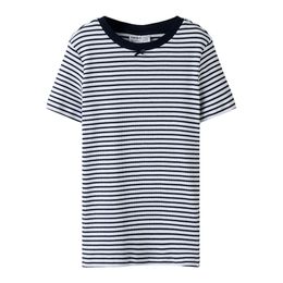 name it T-Shirt M&auml;dchen Gr&ouml;&szlig;e 116 nachtblau / wei&szlig;