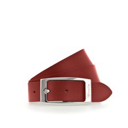 Tamaris Damen Lederg&uuml;rtel ""Charlie Silver"", rot, Basic, Gr. 80, Rindsleder, G&uuml;rtel, mit l&auml;nglicher Doppelschlie&szlig;e, aus Rindsleder, unifarben