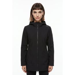 CMP Damen Softshelljacke "WOMAN JACKET DET HOOD"nero, Gr. 42, Obermaterial: 96% Polyester, 4% Elasthan. Futter: 96% Polyester, 4% Elasthan, Jacken,