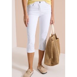 Cecil Damen Caprijeans "Style Toronto", wei&szlig;, Gr. 30, unifarben, Denim/Jeans, Obermaterial: 78% Baumwolle, 21% Elastomultiester, 1% Elasthan. Futter: