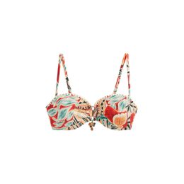 next Bikinitop Damen Gr&ouml;&szlig;e 85 ecru / braun / petrol / orangerot