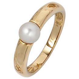 Jobo Damen Perlenring "Goldring", 52, Gelbgold 585 Perlen, gold, Gelbgold 585, Perlen, Fingerringe, 585 Gold mit einer Perle 5,5 mm