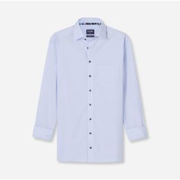 OLYMP Herren Langarmhemd "Luxor modern fit", blau, Gr. 47, Web, Obermaterial: 100% Baumwolle, Hemden, Businesshemd, modern fit, New-Kentkragen