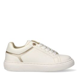 Tommy Hilfiger Jungen Sneaker, Gr. 35sanftes wei&szlig;, metallic, Lederimitat, Schuhe, Freizeitschuh, Schn&uuml;rschuh mit Besatz in Metallicoptik