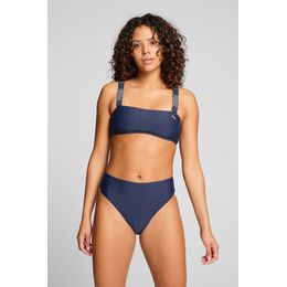 Puma Damen Highwaist-Bikini-Hose "Puma SWIM WOMEN HIGH WAIST BRIEFS", blau, Gr. XS, Obermaterial: 80% Polyamid, 20% Elasthan, Badehosen, mit hohem