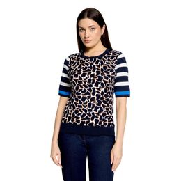 Betty Barclay Damen Kurzarmshirt "Damen mit Aufdruck", bunt, Gr. 42, Strick, Obermaterial: 80% Viskose, 20% Polyamid, Shirts