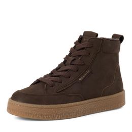 Tamaris Damen Schn&uuml;rboots, Gr. 37, braun, Nubukleder, unifarben mit Farbeinsatz, Schuhe, Plateauboots, Herbstboots mit seitlichem Label