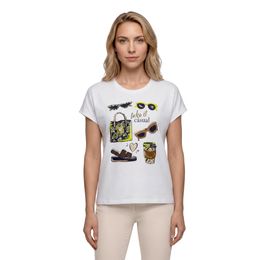 Betty Barclay Damen Kurzarmshirt "Damen mit Aufdruck", wei&szlig;, Gr. 40, Jersey, Obermaterial: 100% Baumwolle, Shirts